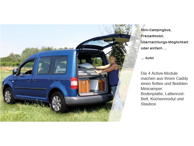 Der Reimo Minicamper Active VW Caddy kurz bei heycamp.de